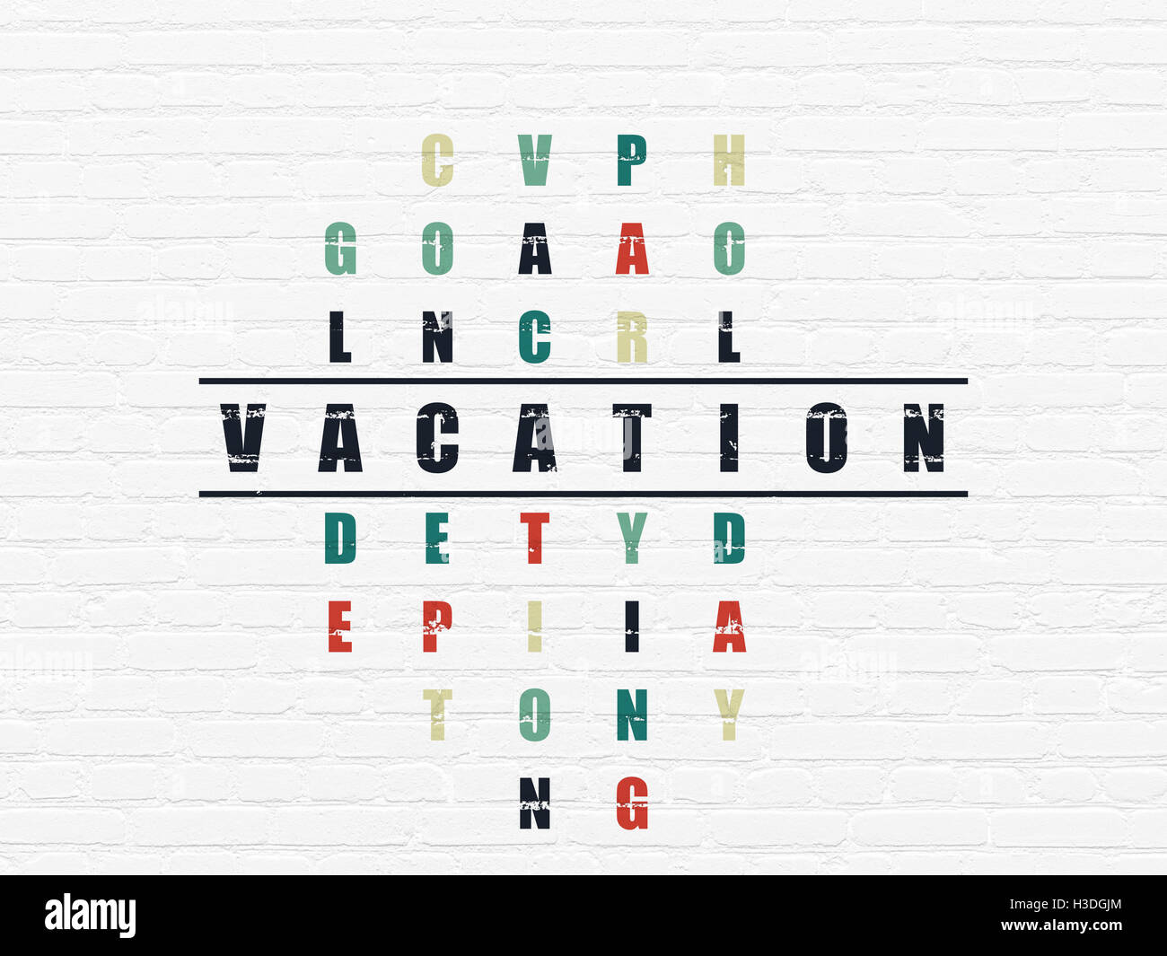 Holiday concept: Vacation in Crossword Puzzle Stock Photo - Alamy