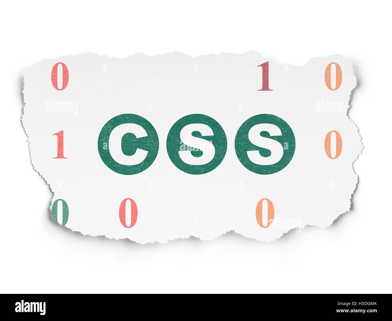 Software concept: Css on Torn Paper background Stock Photo - Alamy
