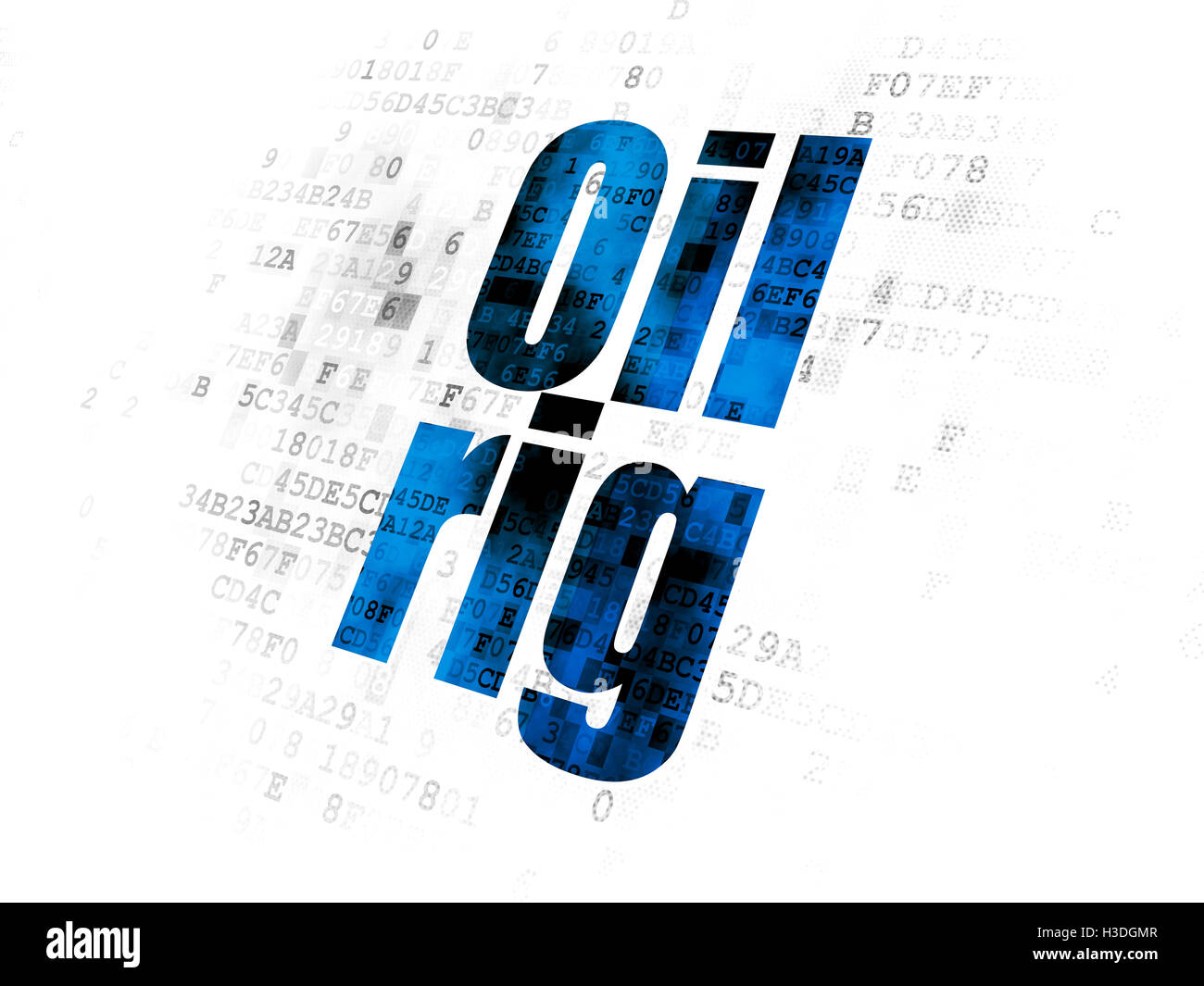 Industry concept: Oil Rig on Digital background Stock Photo - Alamy
