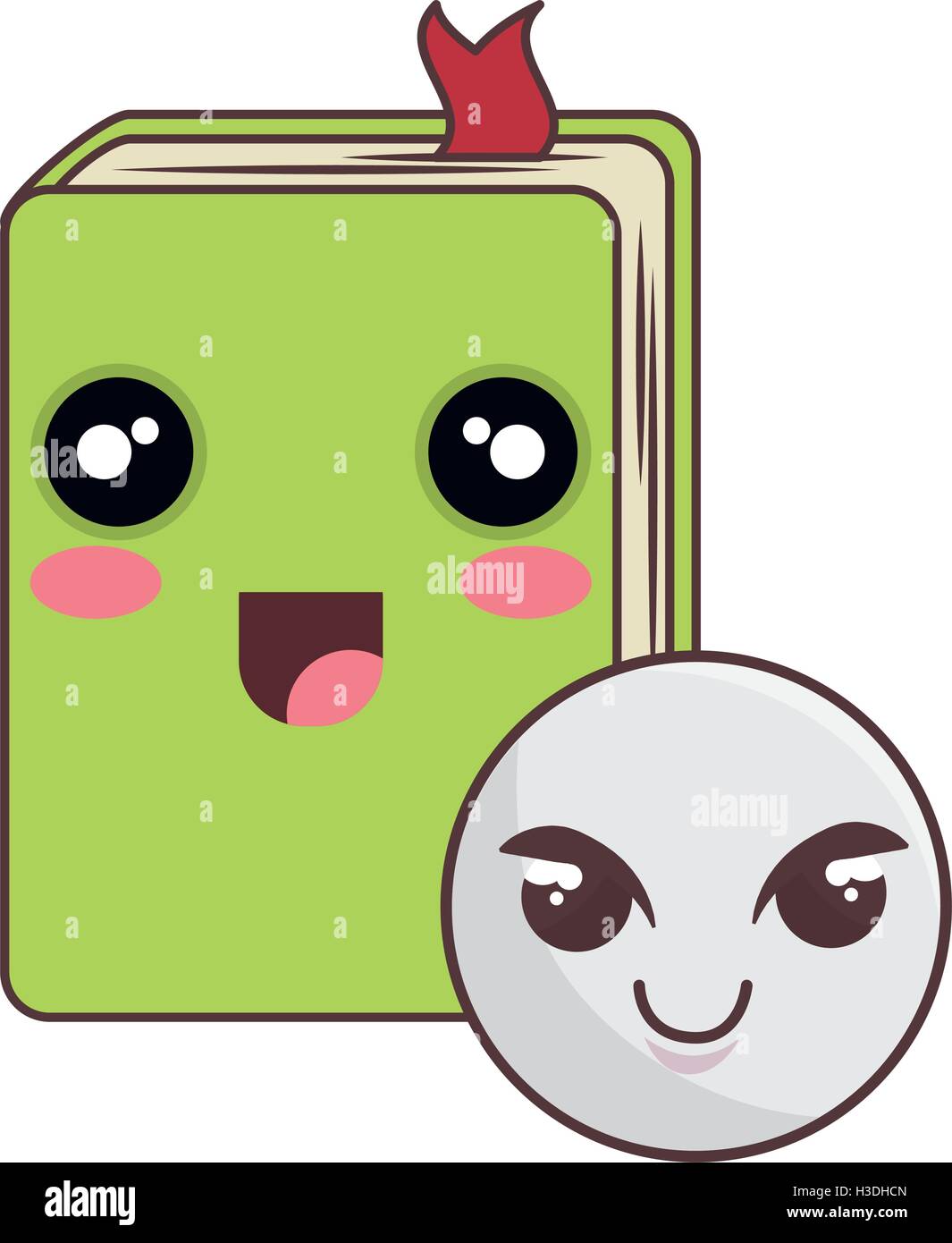 notebook and emoticon kawaii cartoon Stock Vector Image & Art - Alamy