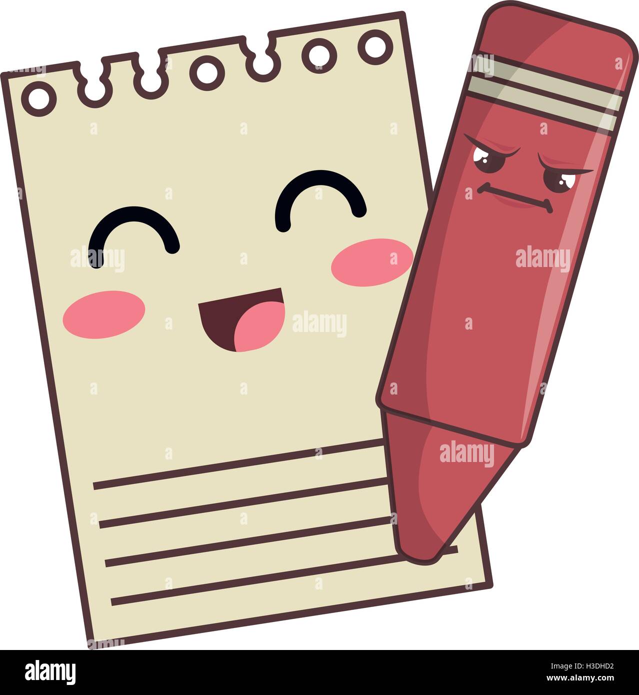 Notepad color pencil kawaii cartoon hi-res stock photography and images ...
