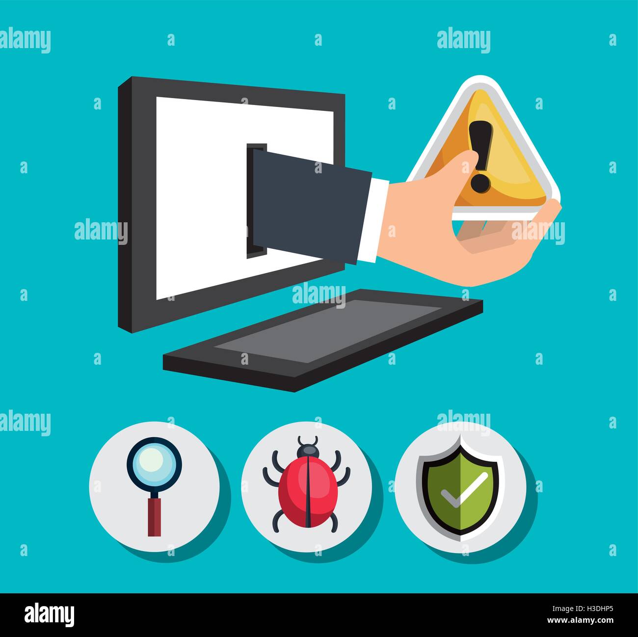 alert virus security system design Stock Vector Image & Art - Alamy
