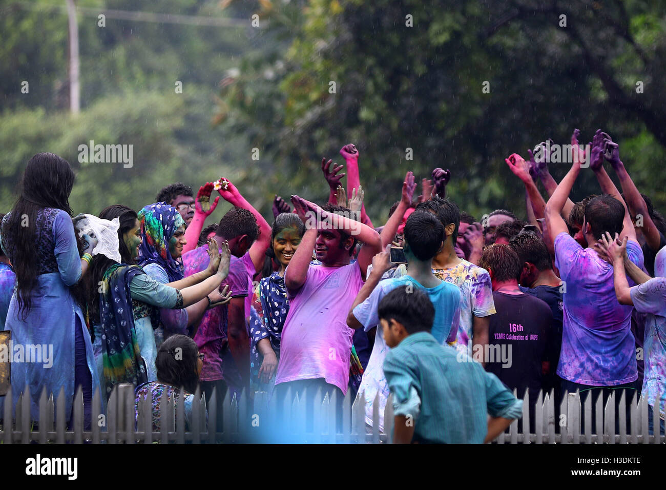 Dhaka 06 October 2016. Dhaka University student celebrate rag day at ...