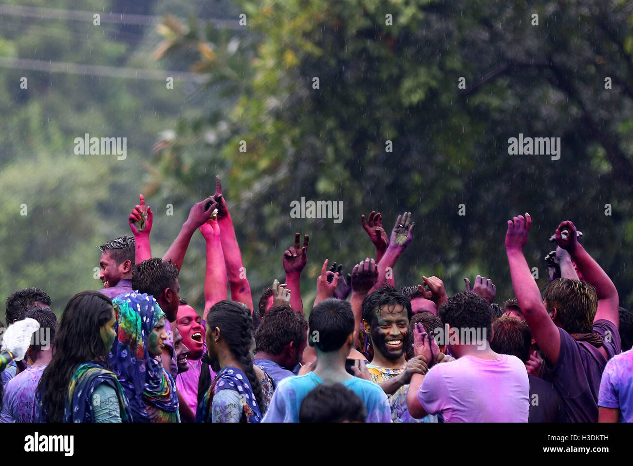 Dhaka 06 October 2016. Dhaka University student celebrate rag day at ...