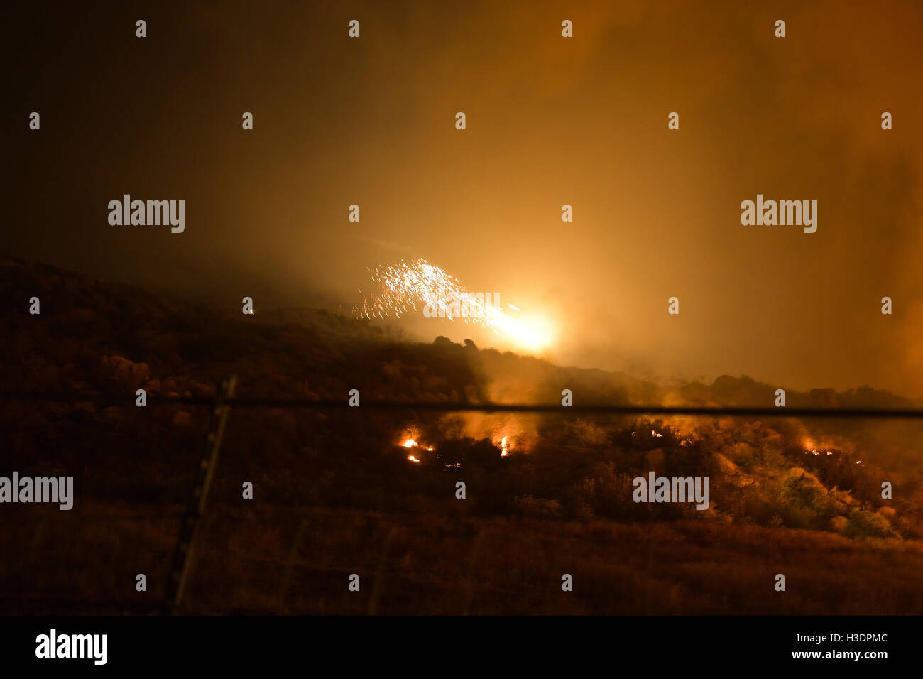 Campo, CA, USA. 23rd June, 2016. The Border Fire burns near Campo and ...