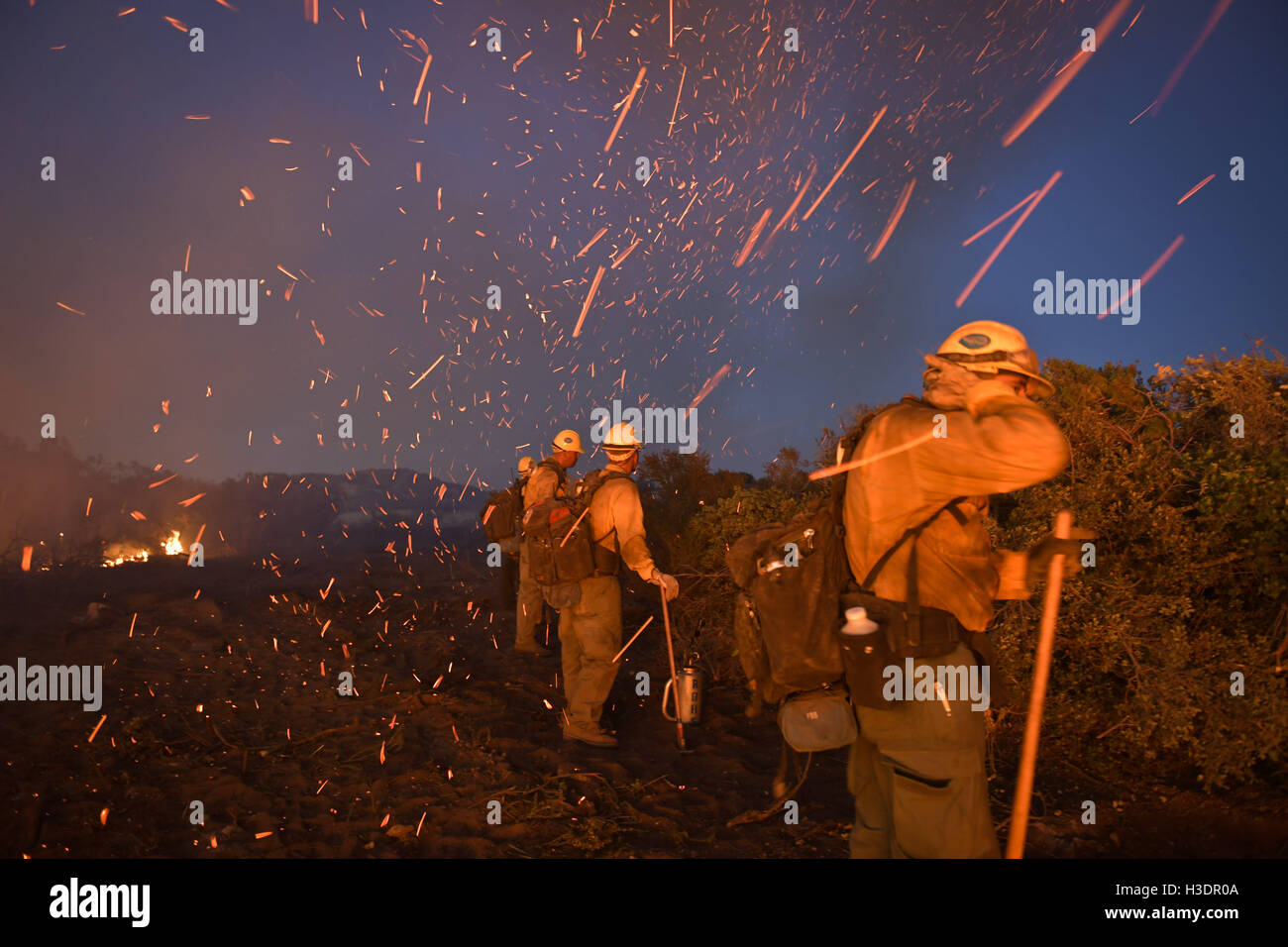 Campo, CA, USA. 23rd June, 2016. The Border Fire burns near Campo and ...