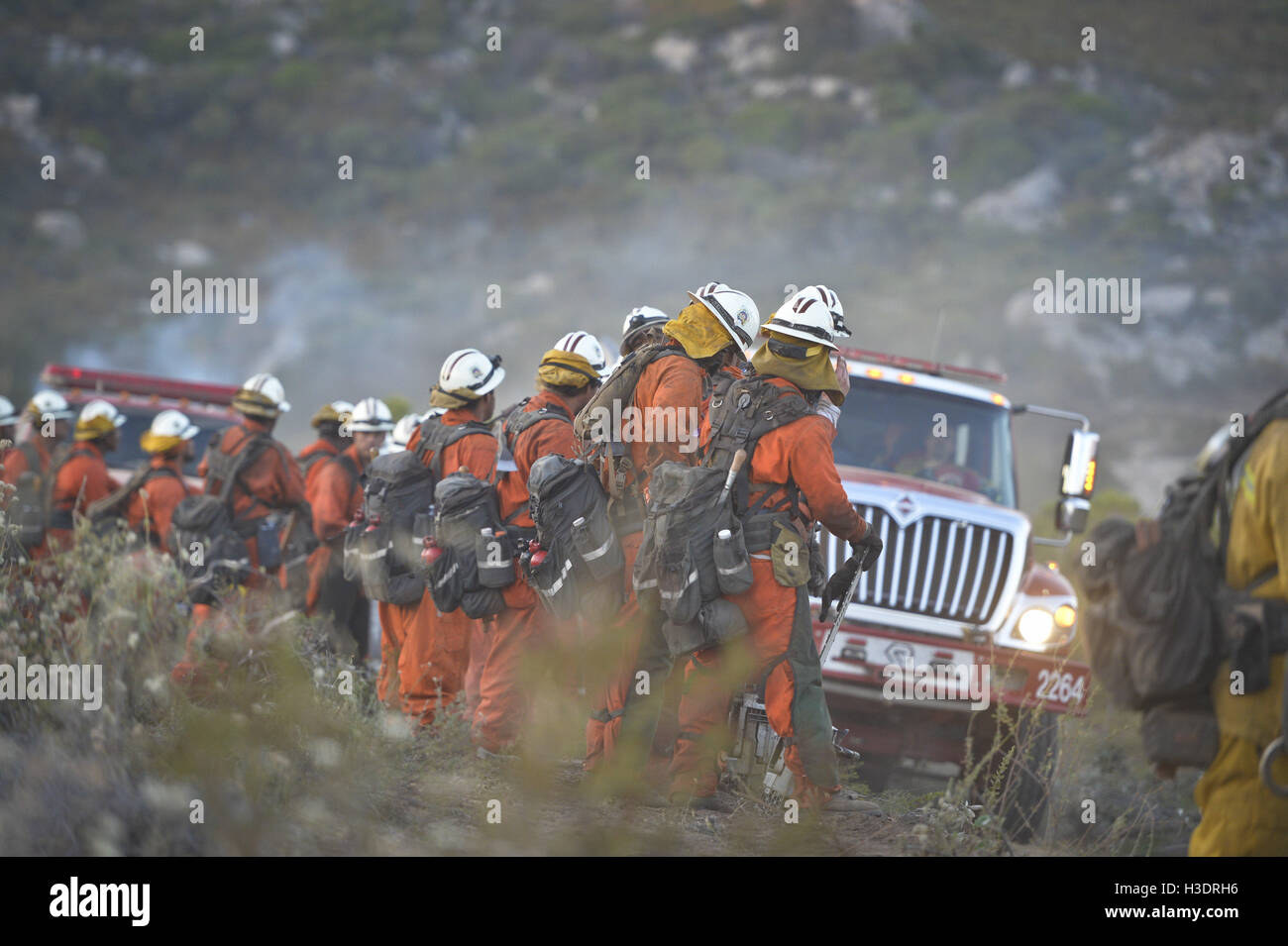 Campo, CA, USA. 23rd June, 2016. The Border Fire burns near Campo and ...