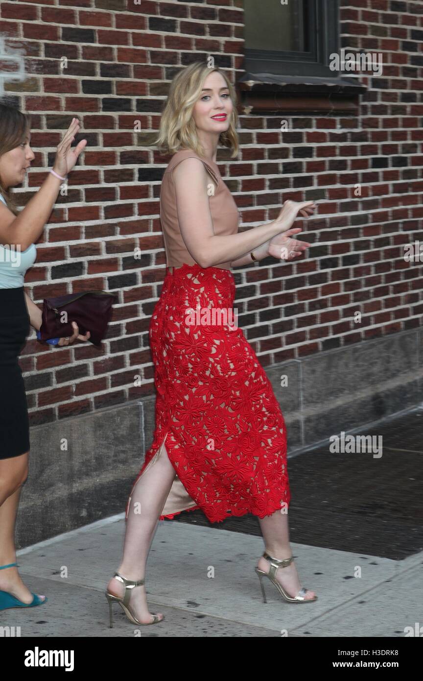 NEW YORK, NY - OCTOBER 6: Emily Blunt leaves The Late Show With Stephen ...