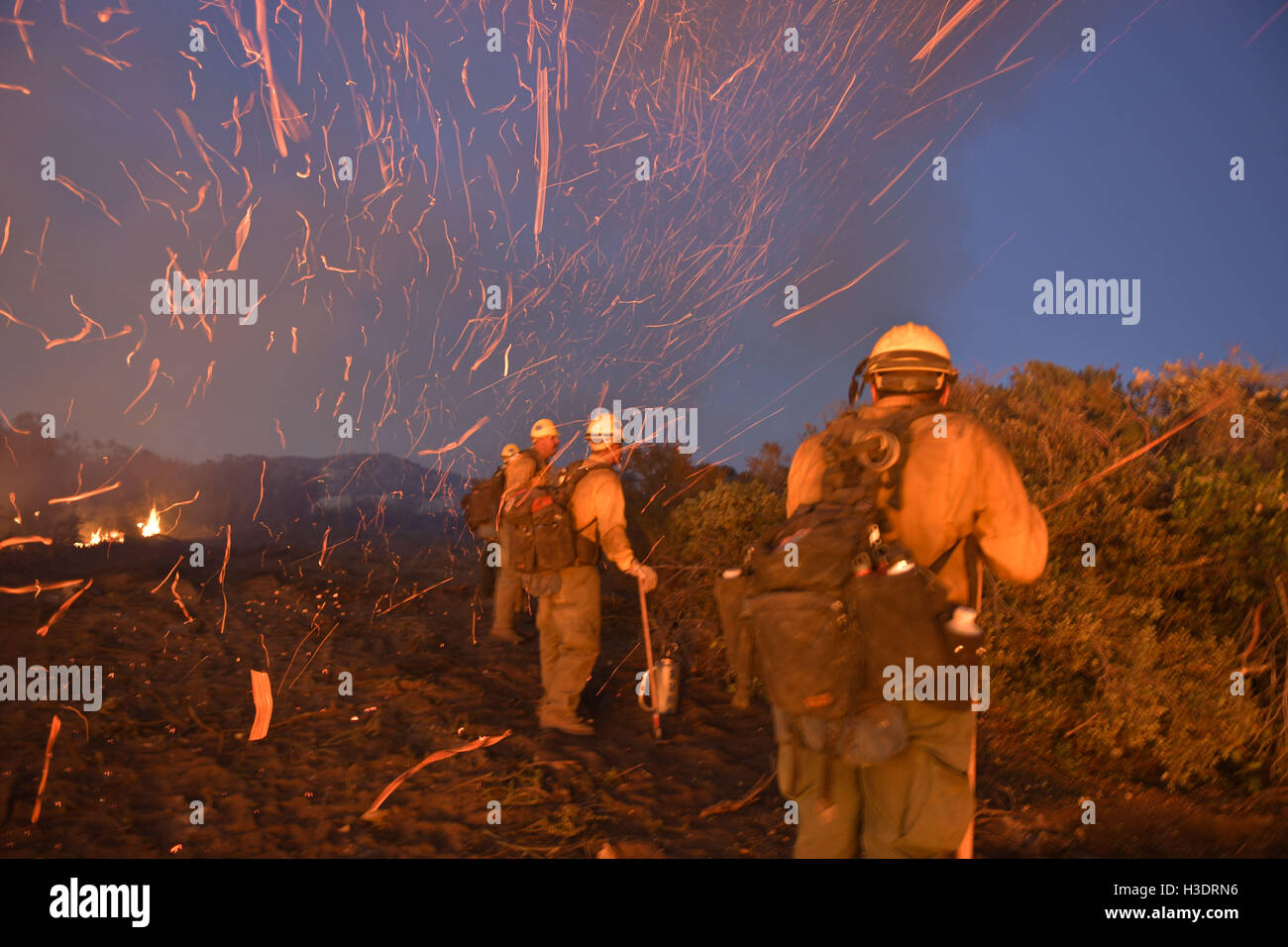 June 23, 2016 - Campo, CA, USA - The Border Fire burns near Campo and ...