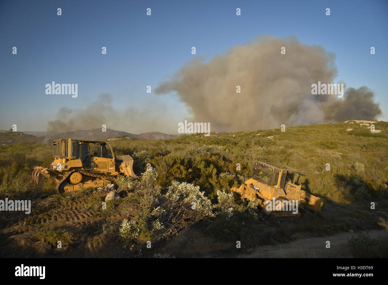 Campo, CA, USA. 23rd June, 2016. The Border Fire burns near Campo and ...