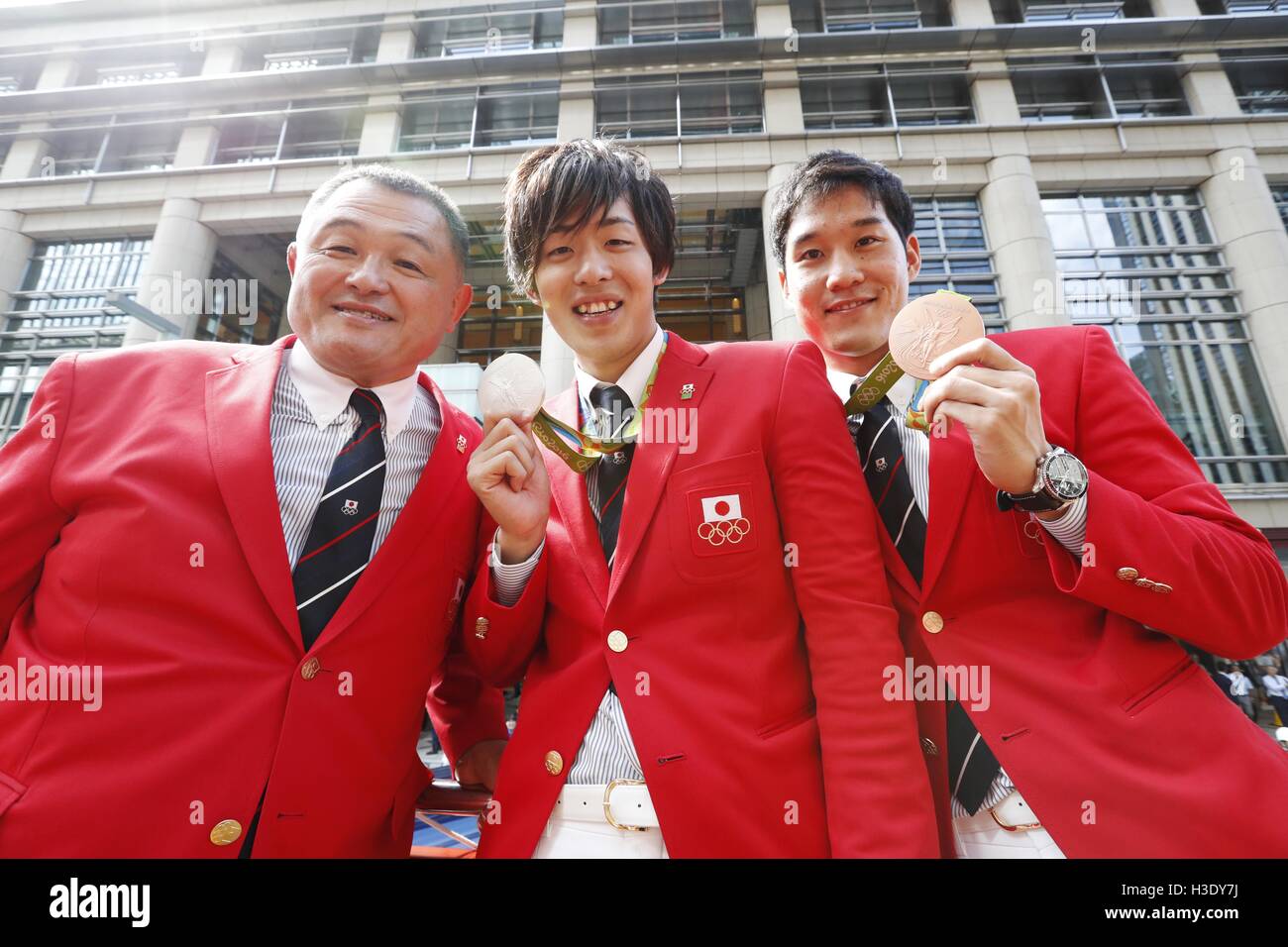 (L-R) Yasuhiro Yamashita, Masato Sakai, Yuki Kobori (JPN), OCTOBER 7 ...