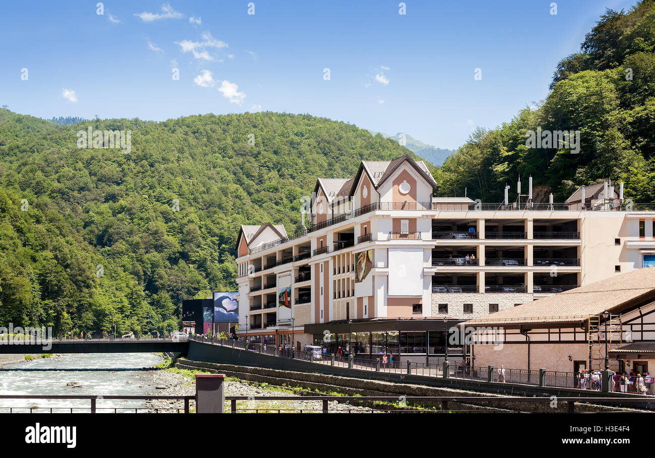 Mountain resort: beautiful multi-storey building, the comfortable hotel ...