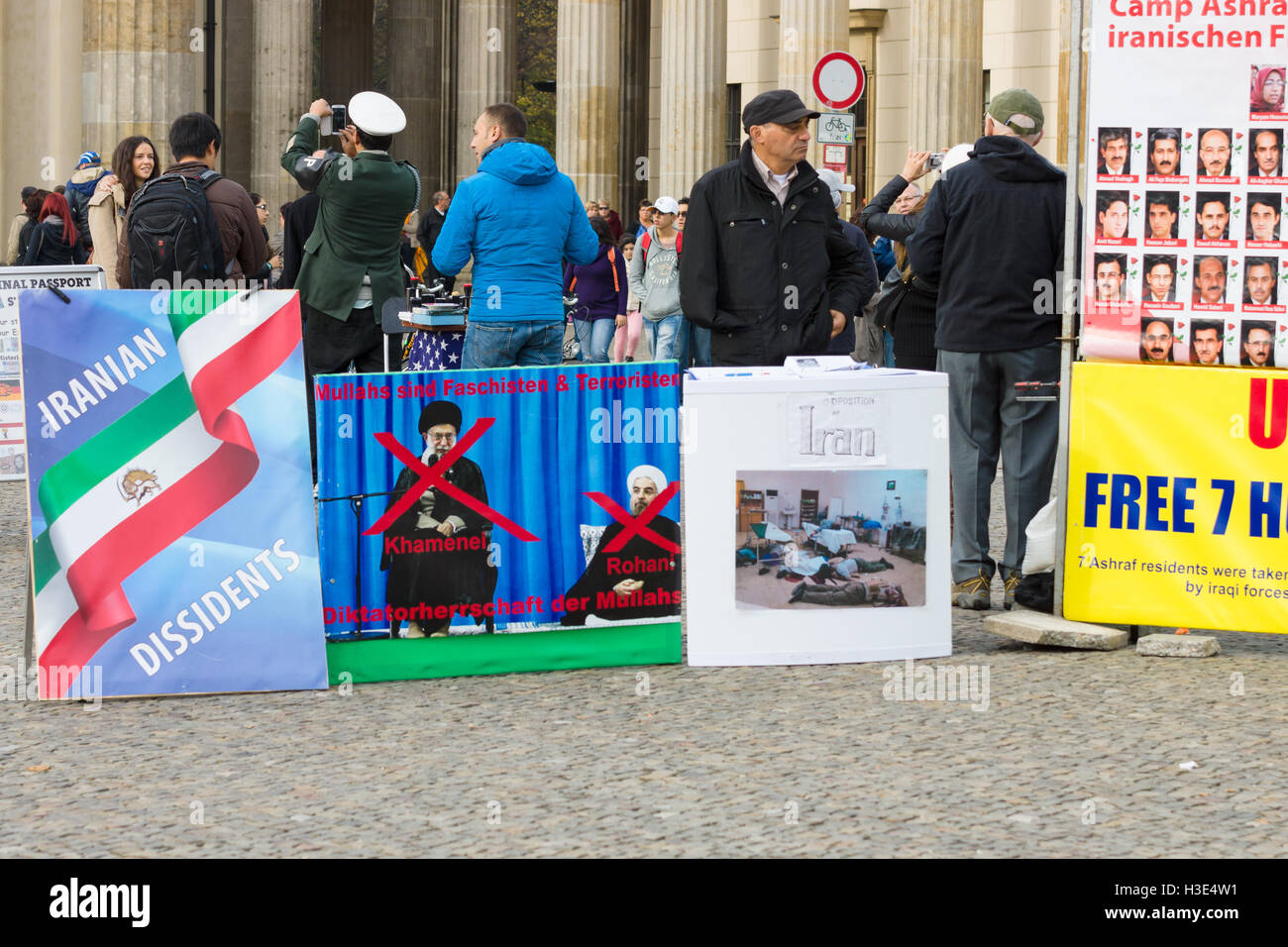 The action Iranian dissidents in front of the Brandenburg Gate in ...