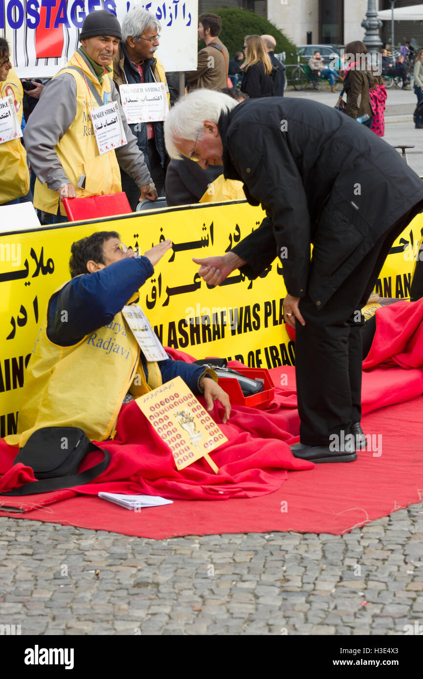 The action Iranian dissidents in front of the Brandenburg Gate in Berlin dedicated to the ...
