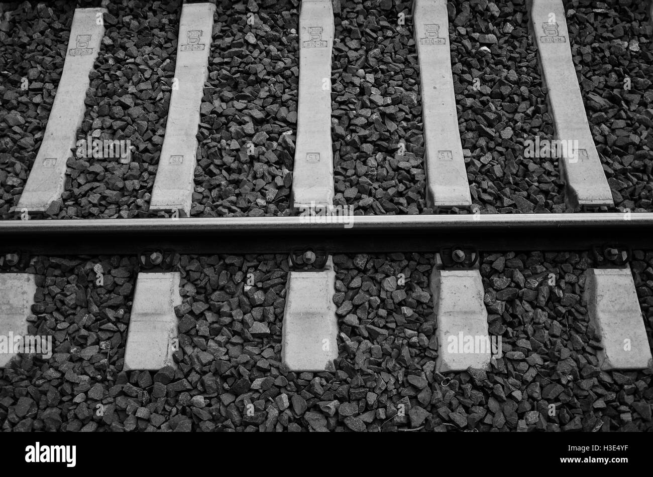 railway line in black and white Stock Photo - Alamy