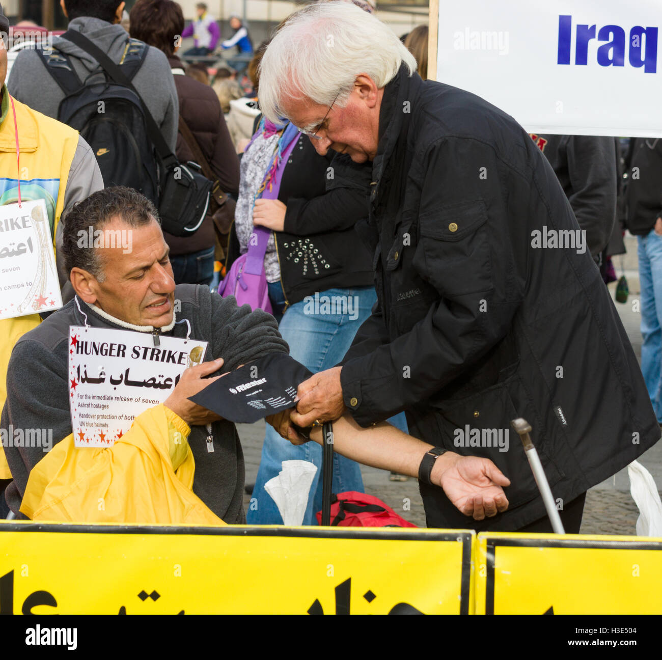 The action Iranian dissidents in front of the Brandenburg Gate in ...