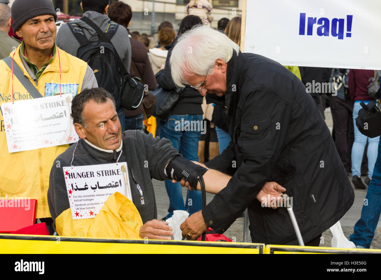 The action Iranian dissidents in front of the Brandenburg Gate in ...
