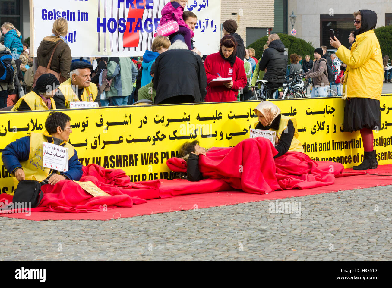 The action Iranian dissidents in front of the Brandenburg Gate in ...