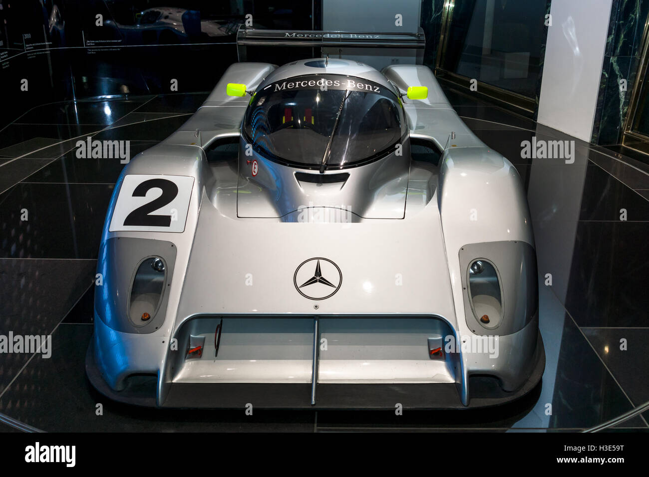Showroom. The sports-prototype racing car Sauber Mercedes C291 ...