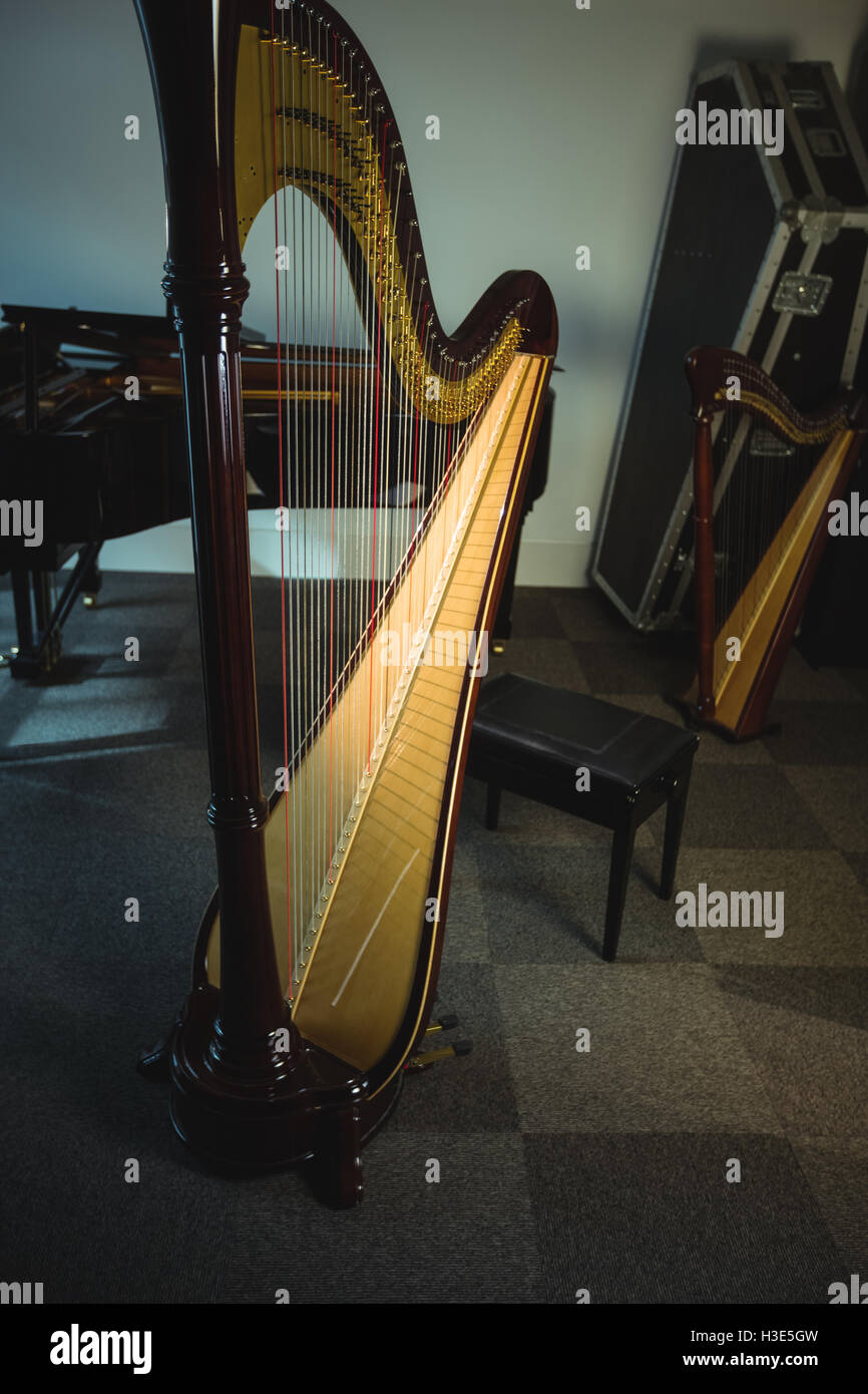 Harp in music school Stock Photo - Alamy