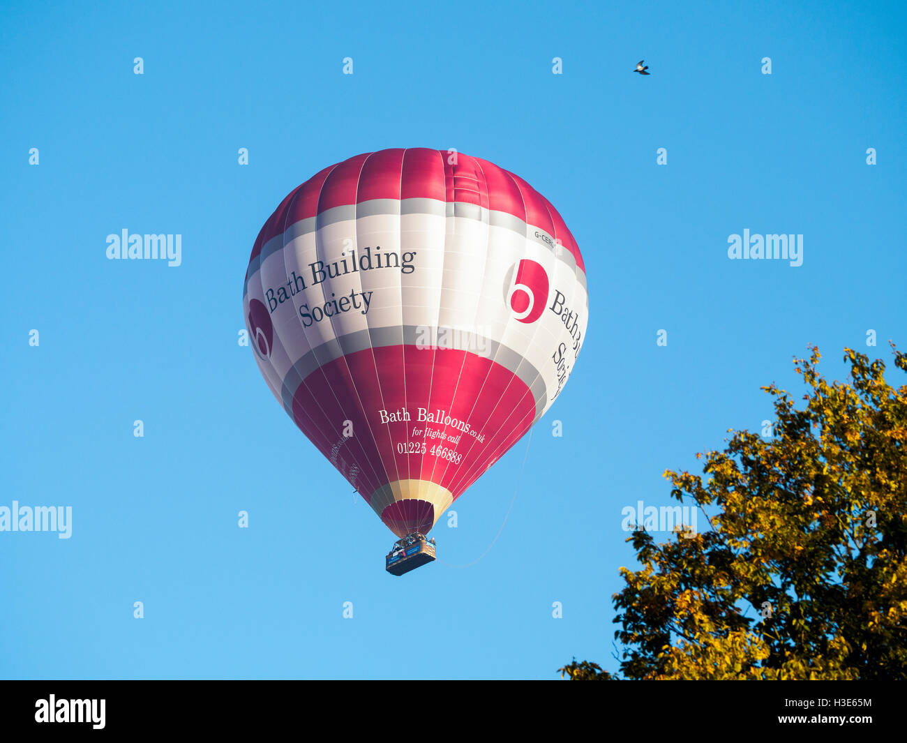 Hot Air Balloon Flying over Bath Stock Photo - Alamy