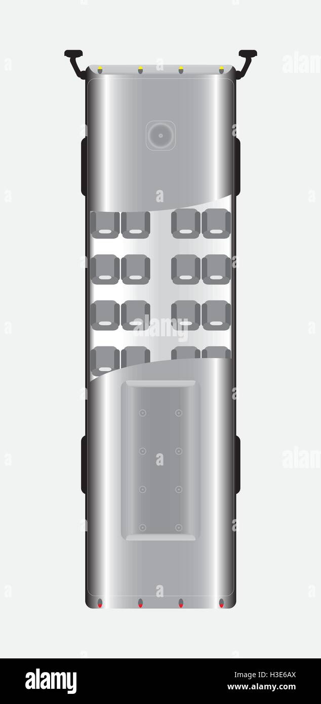 Top view of city bus with seat detail Vector Illustration Stock Vector ...