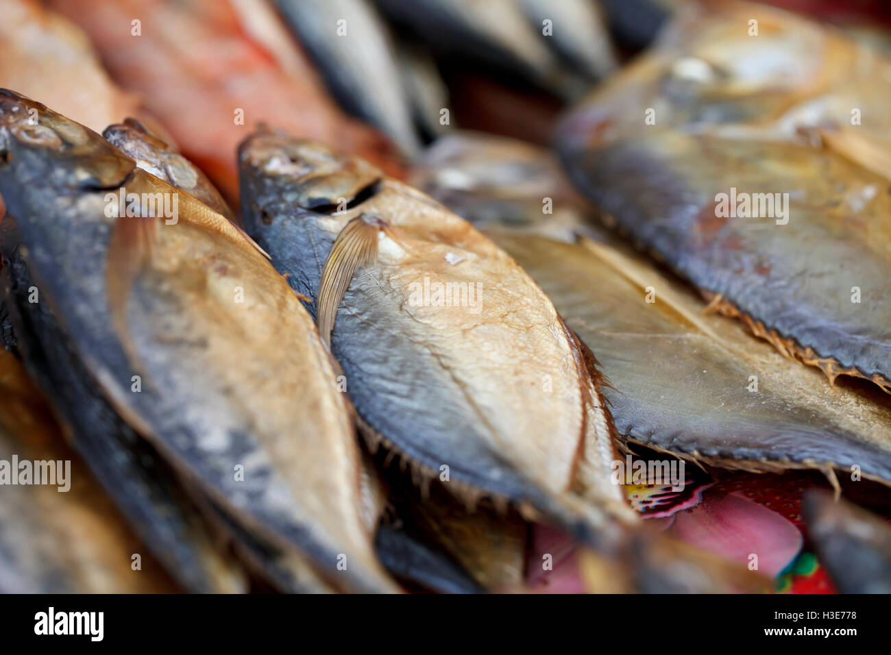 a smoked fish close-up, background food seafood Stock Photo - Alamy
