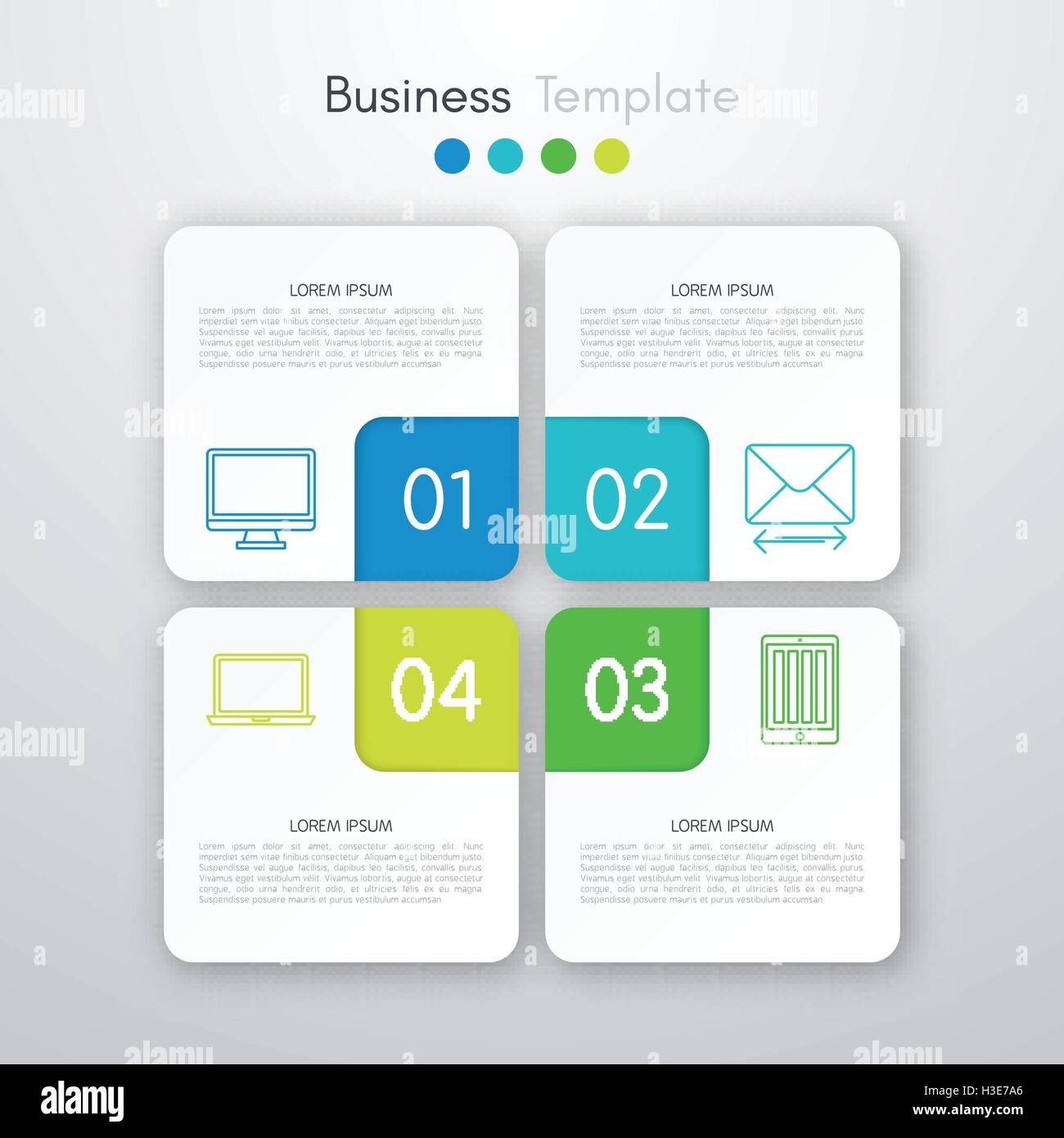Vector illustration of four square infographics Stock Vector Image ...