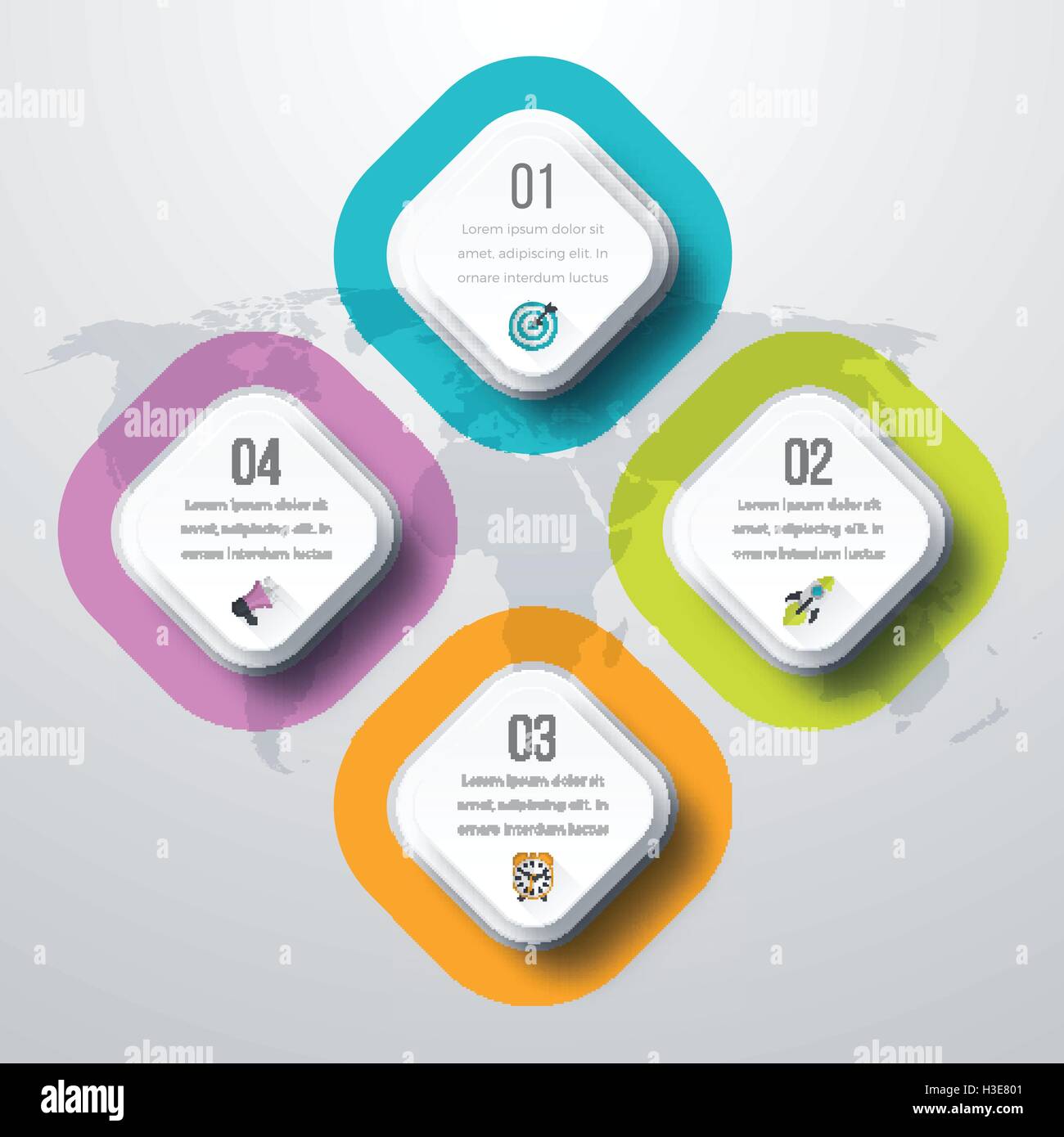 Vector illustration of four square infographics Stock Vector Image ...