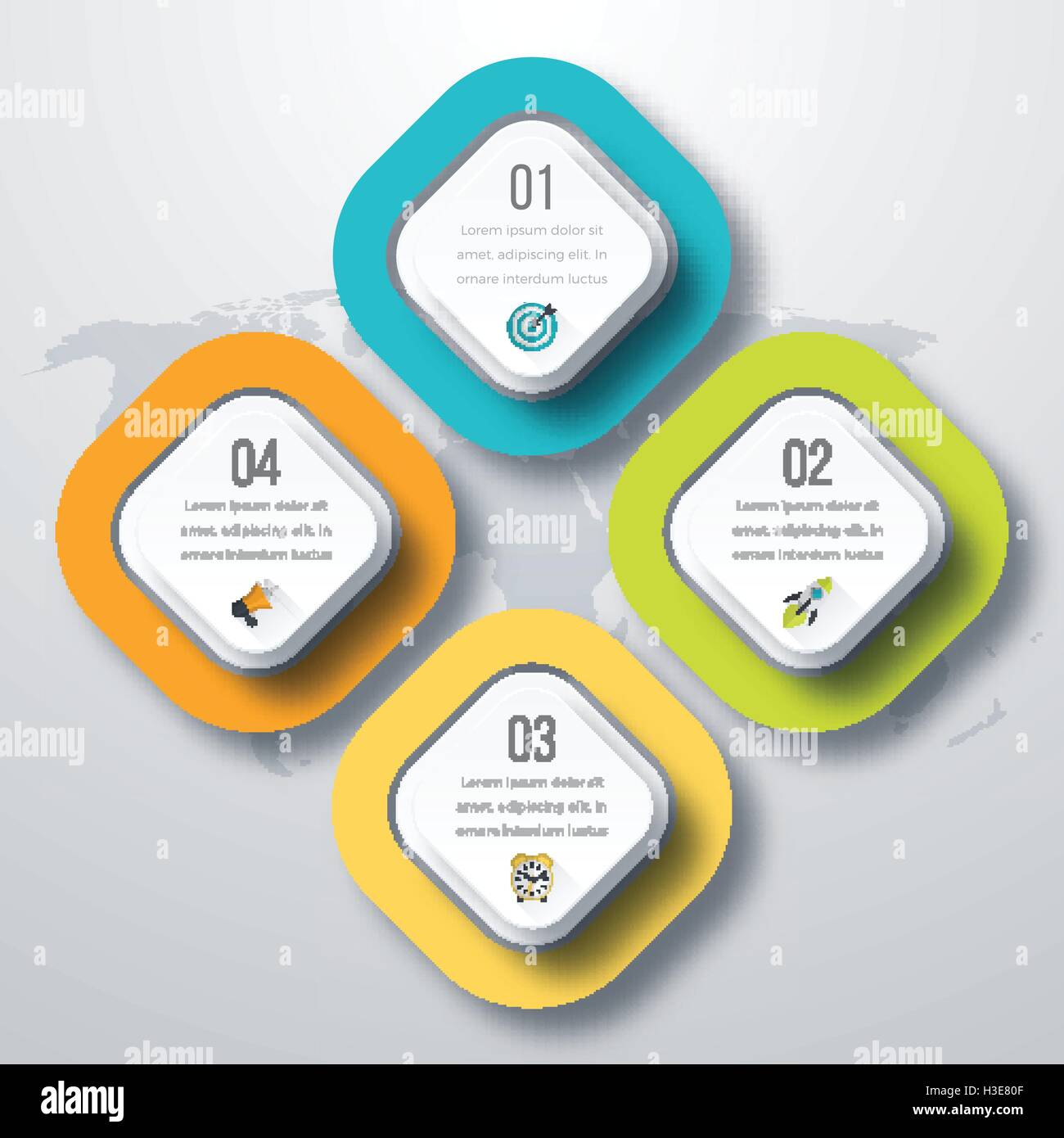 Vector illustration of four square infographics Stock Vector Image ...