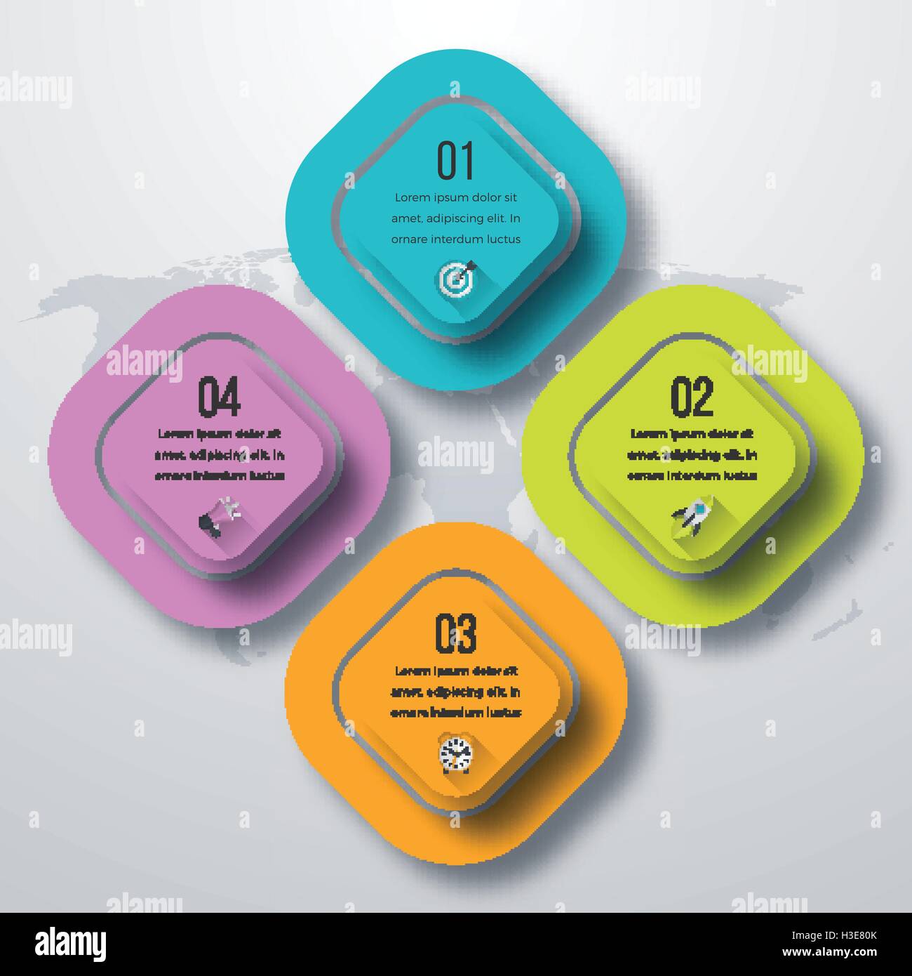 Vector illustration of four square infographics Stock Vector Image ...