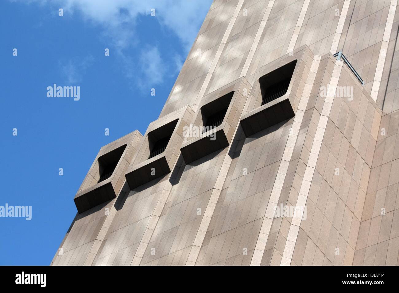 Protruding ventilation openings of AT&T Long Lines Building in Tribeca ...