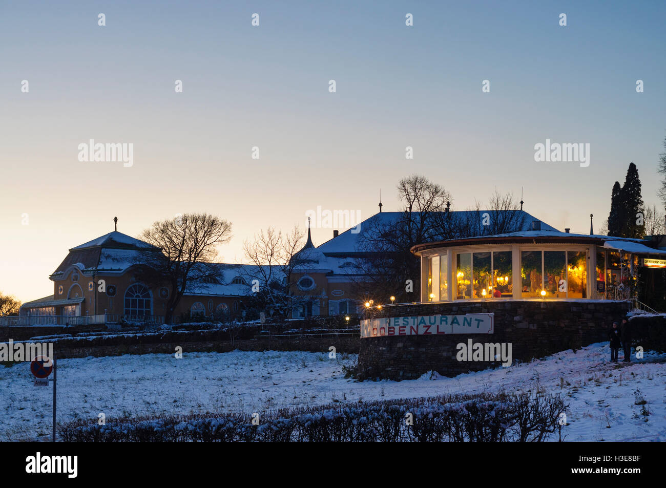 Wien, Vienna: Cafe, restaurant "Schloss Restaurant Cobenzl" at Cobenzl ...