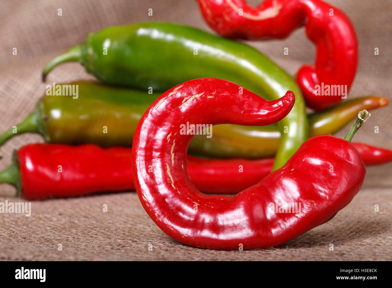 a hot peppers , beautiful background spices and condiments close up ...