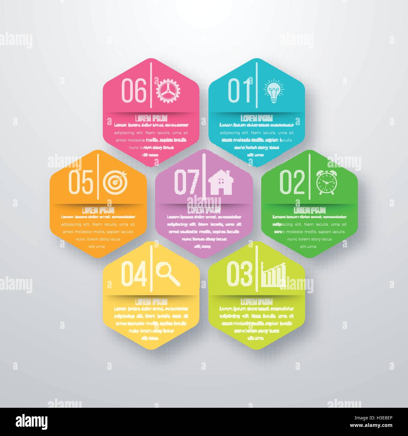 Vector illustration infographics seven hexagons Stock Vector Image ...