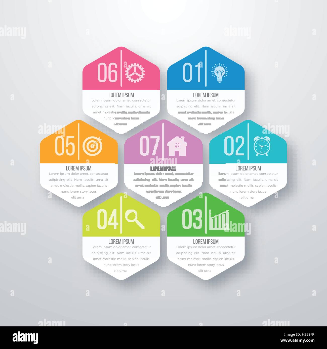 Vector illustration infographics seven hexagons Stock Vector Image ...