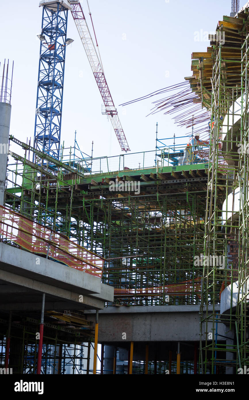 Crane and building construction site Stock Photo - Alamy