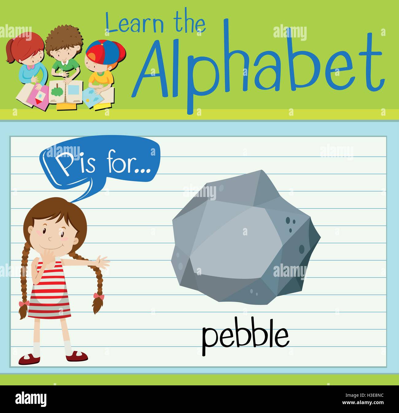Flashcard letter P is for pebble illustration Stock Vector Image & Art ...