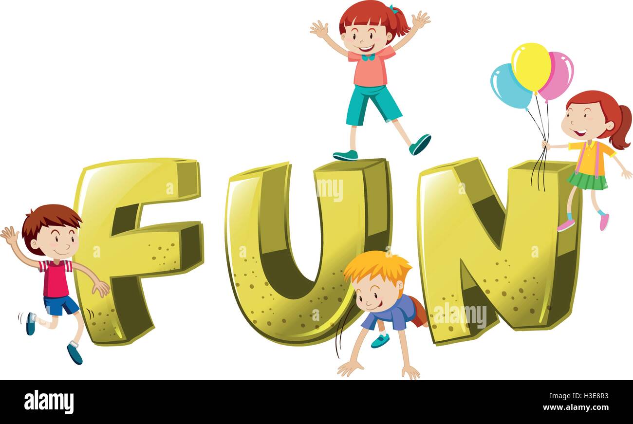 Font Design Word Kids Illustration Stock Vector Images - Alamy