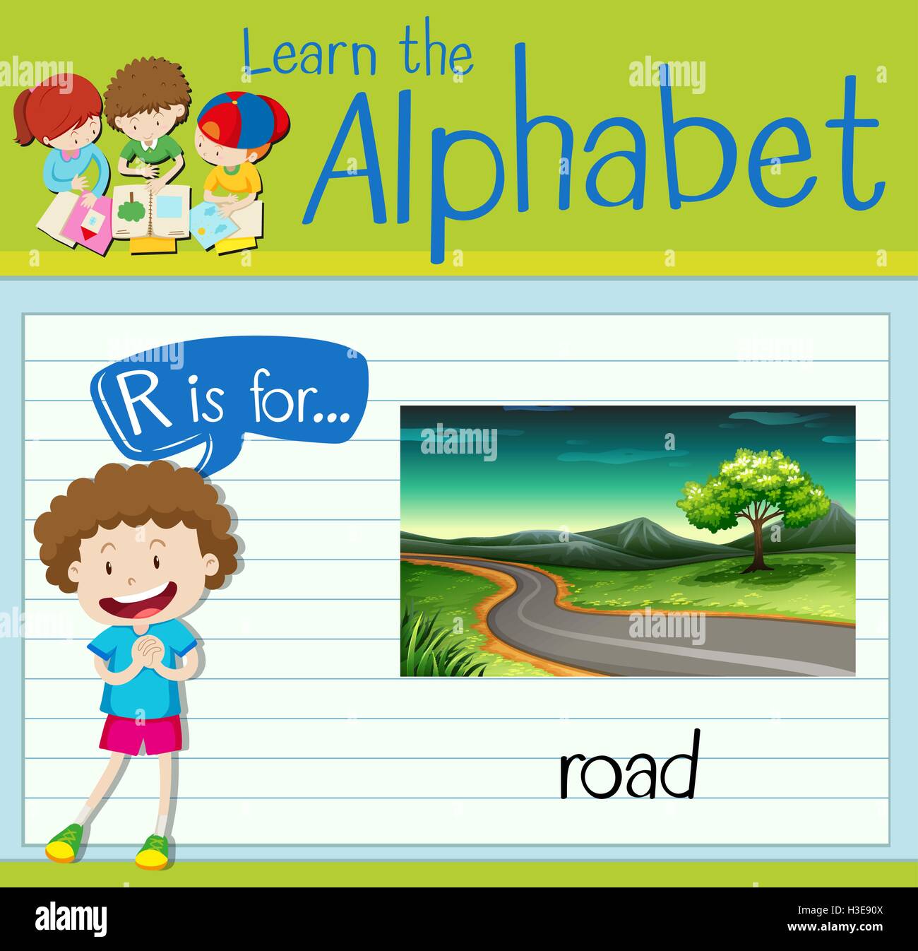 Flashcard letter R is for road illustration Stock Vector Image & Art ...