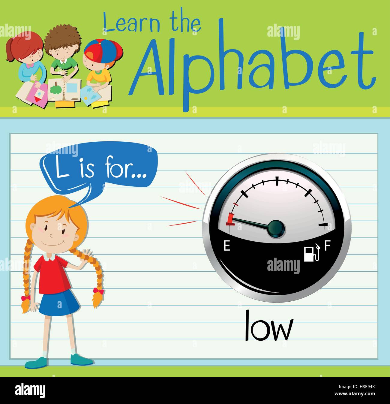 Flashcard letter L is for low illustration Stock Vector Image & Art - Alamy