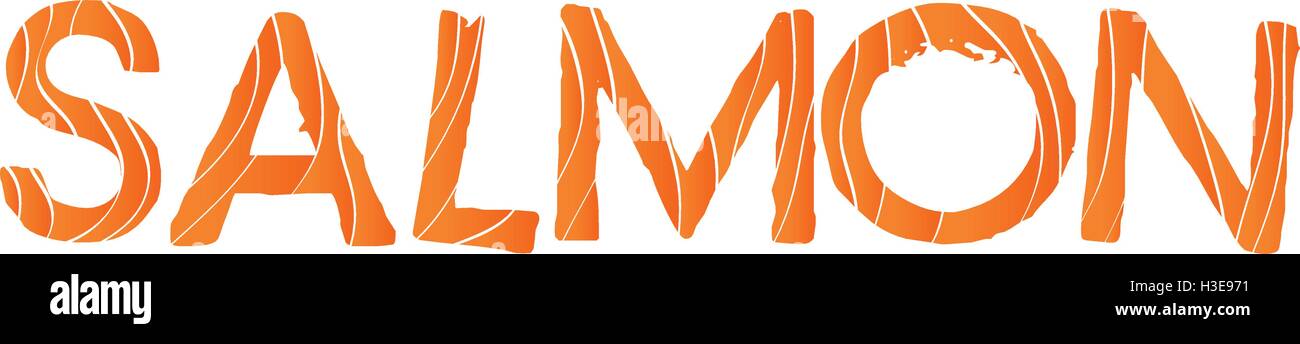 Salmon pattern on word illustration Stock Vector Image & Art - Alamy
