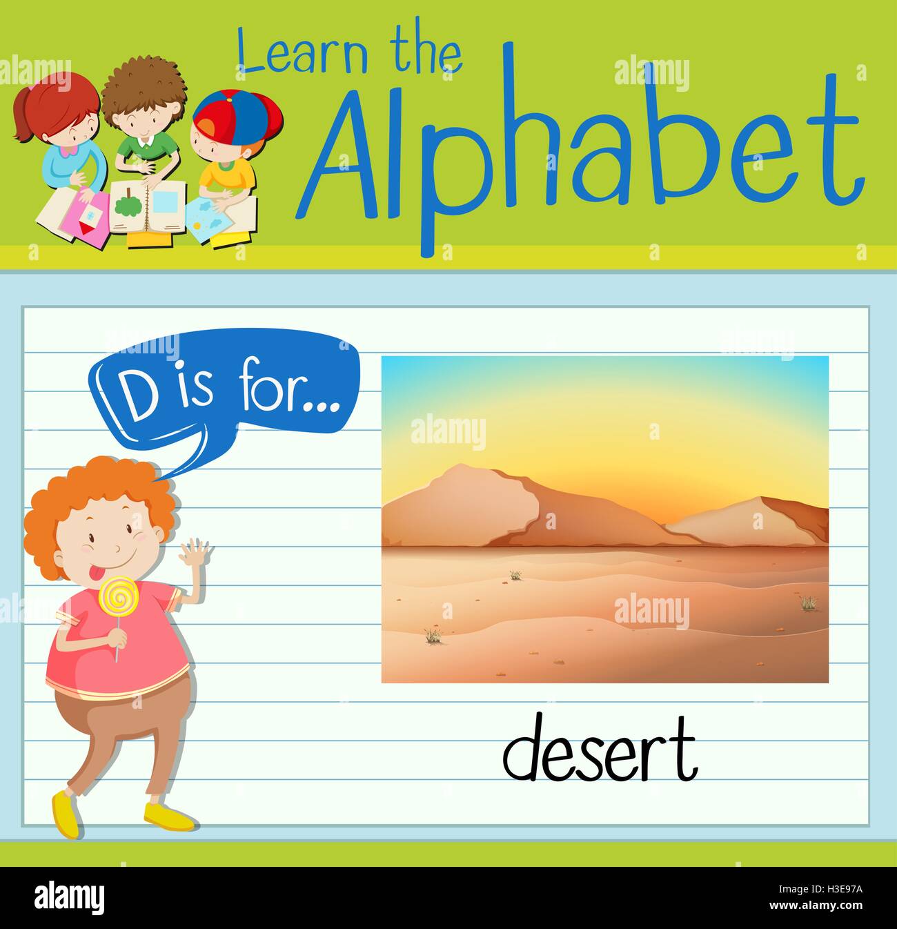 Children child desert school Stock Vector Images - Alamy