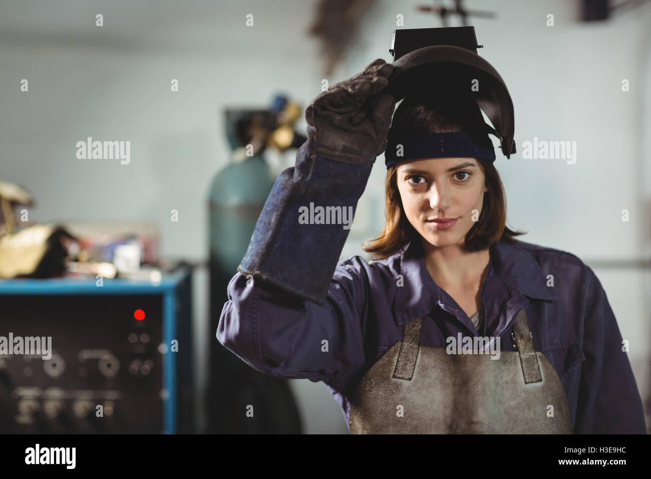 Young welder looking camera hi-res stock photography and images - Alamy