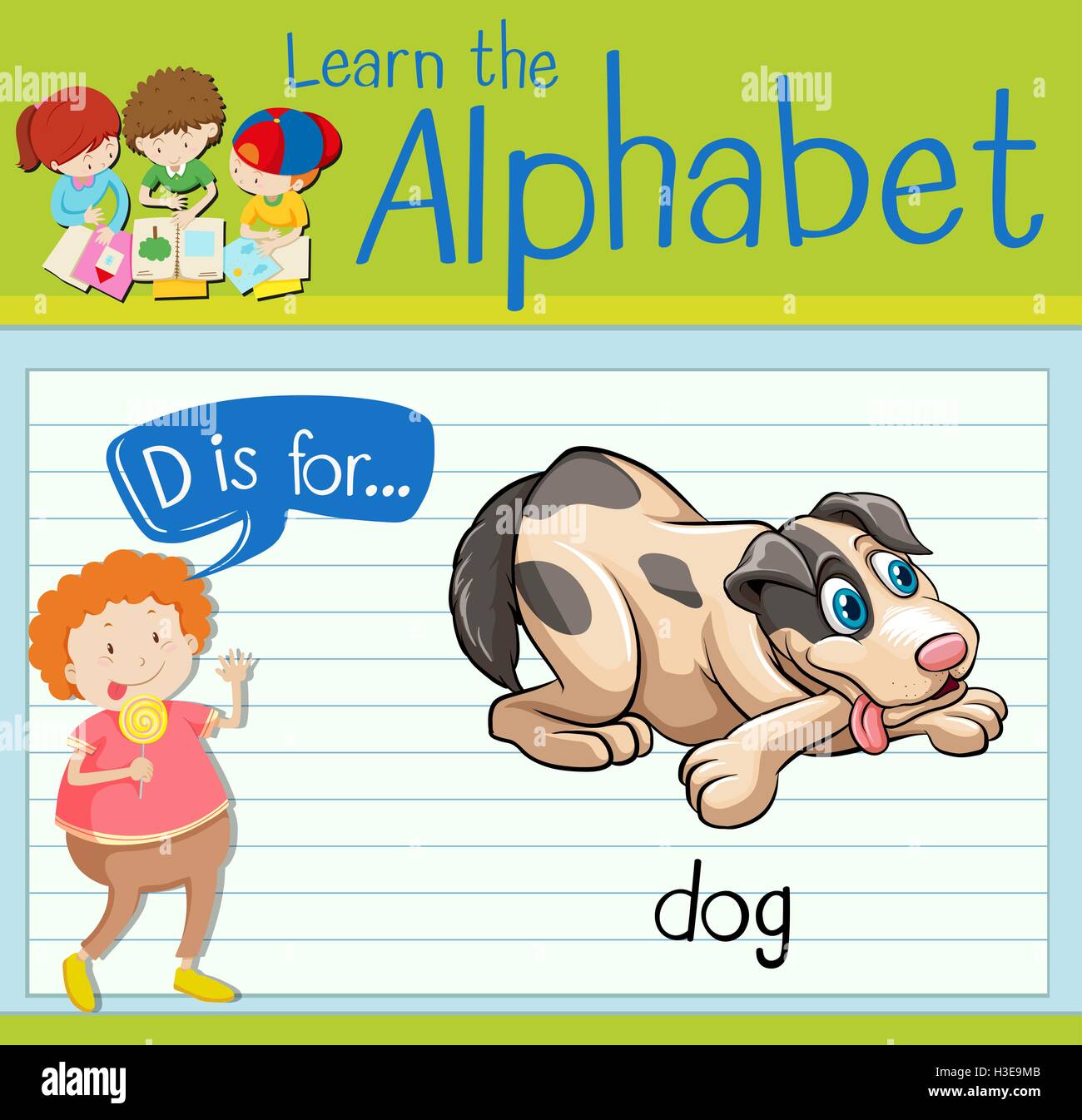 Flashcard letter D is for dog illustration Stock Vector Image & Art - Alamy