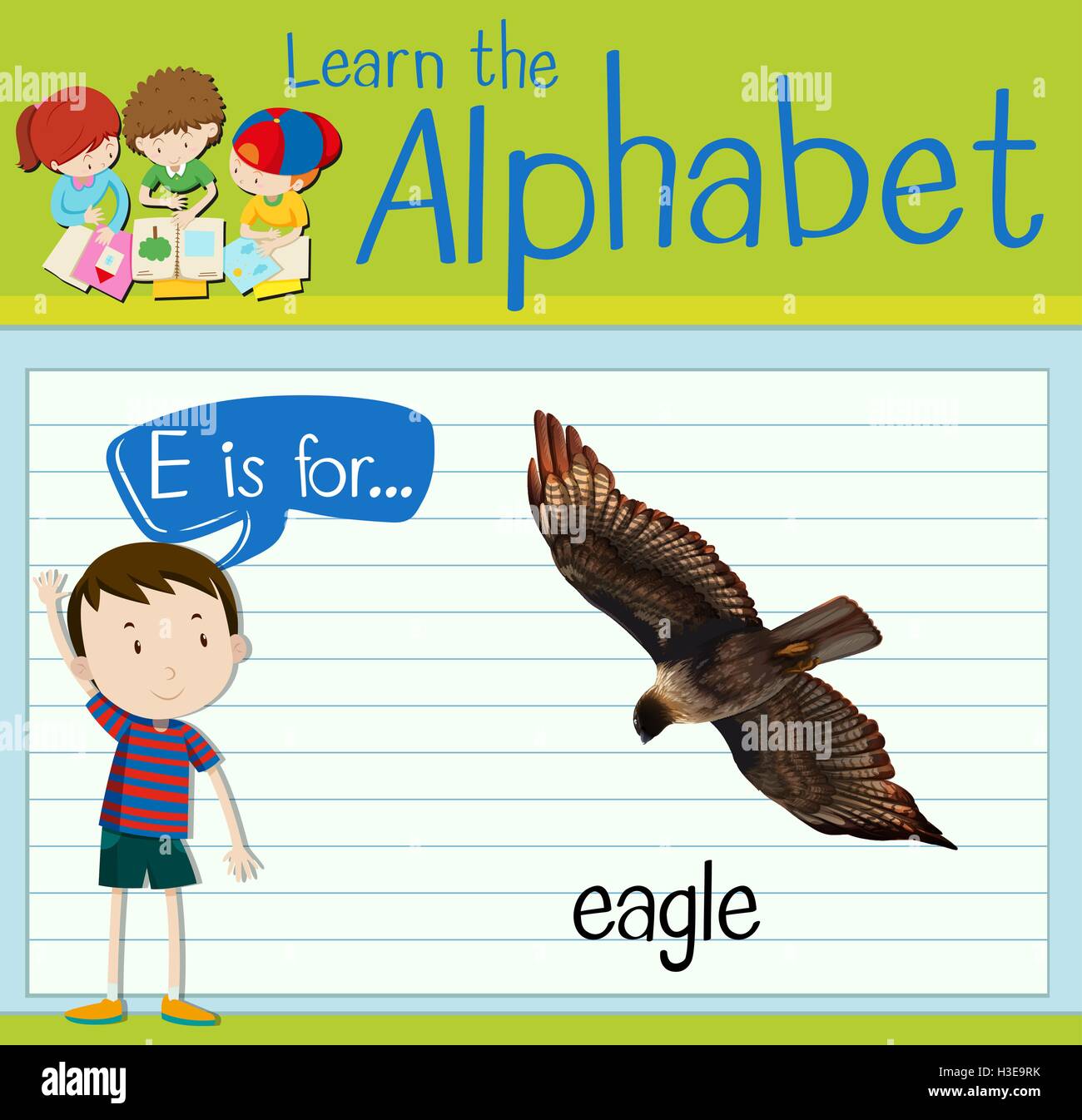 Flashcard letter E is for eagle illustration Stock Vector Image & Art ...