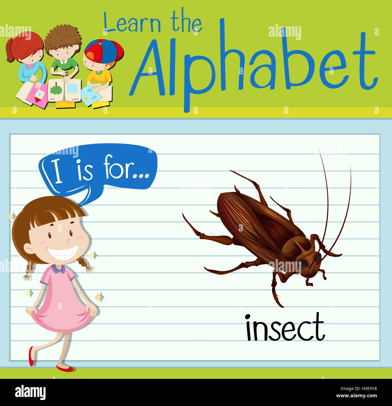 Flashcard letter I is for insect illustration Stock Vector Image & Art ...