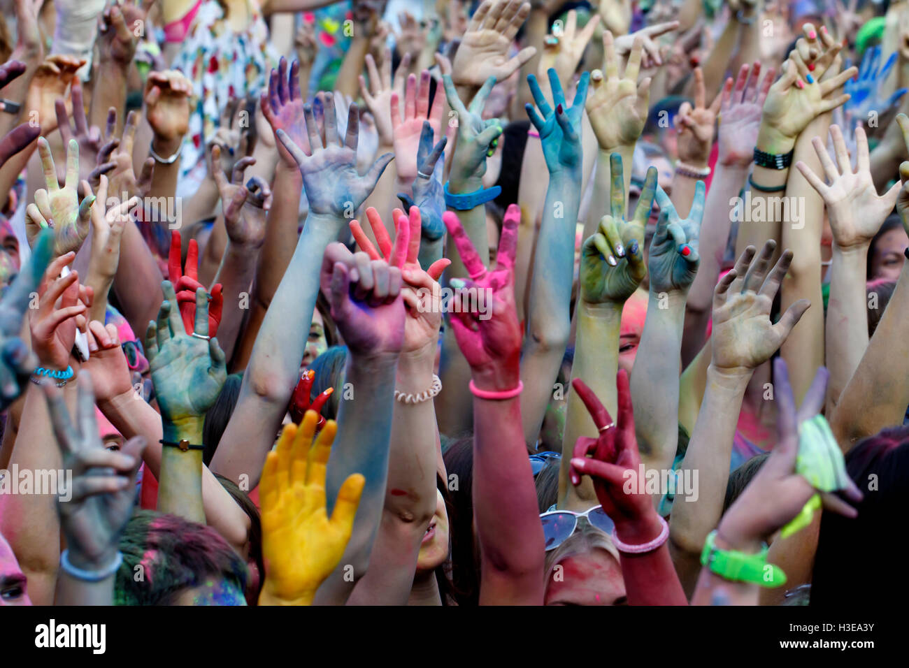 a Colorful celebration , The festival of colors Holi Stock Photo - Alamy