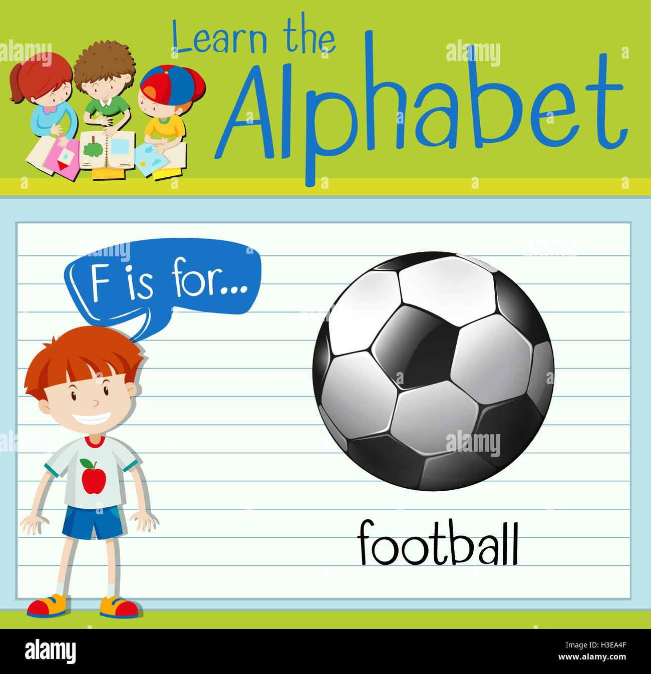 Flashcard letter F is for football illustration Stock Vector Image ...