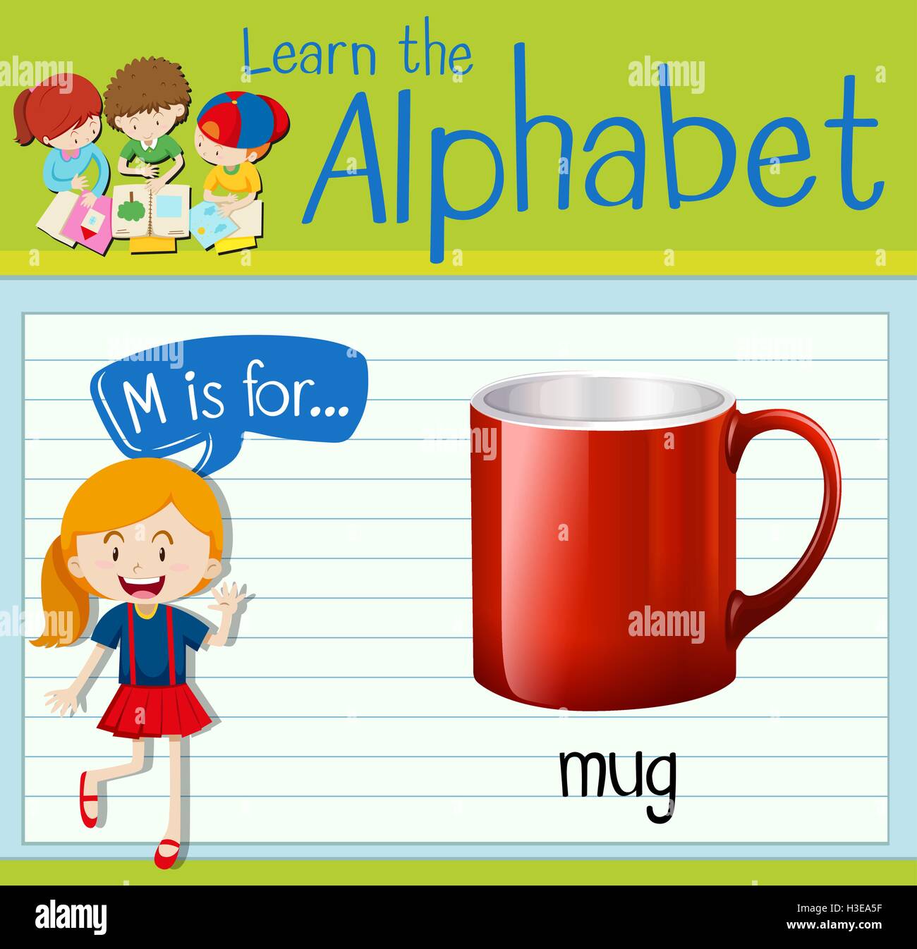 Flashcard letter M is for mug illustration Stock Vector Image & Art - Alamy